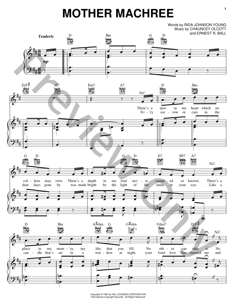 Mother Machree | J.W. Pepper