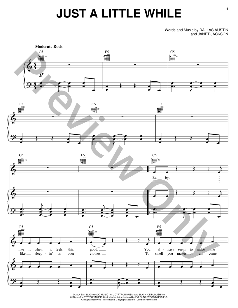 Just a Little While P/V/G Sheet Music | J.W. Pepper