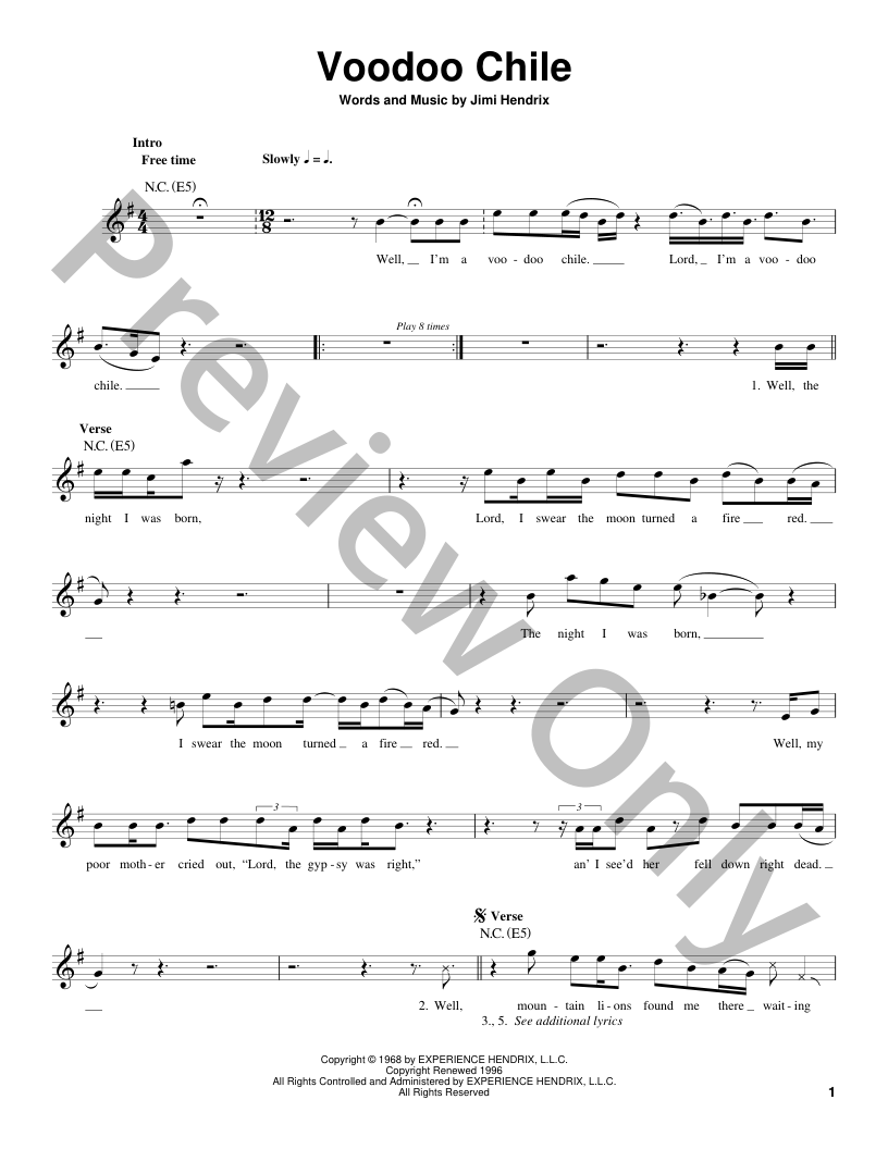 Voodoo Chile | J.W. Pepper