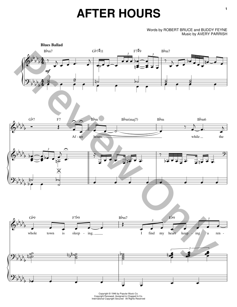 After Hours P/V/G Sheet Music | J.W. Pepper