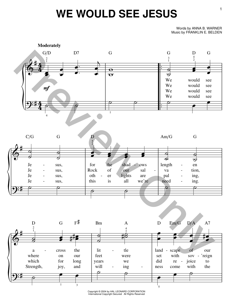 We Would See Jesus | J.W. Pepper