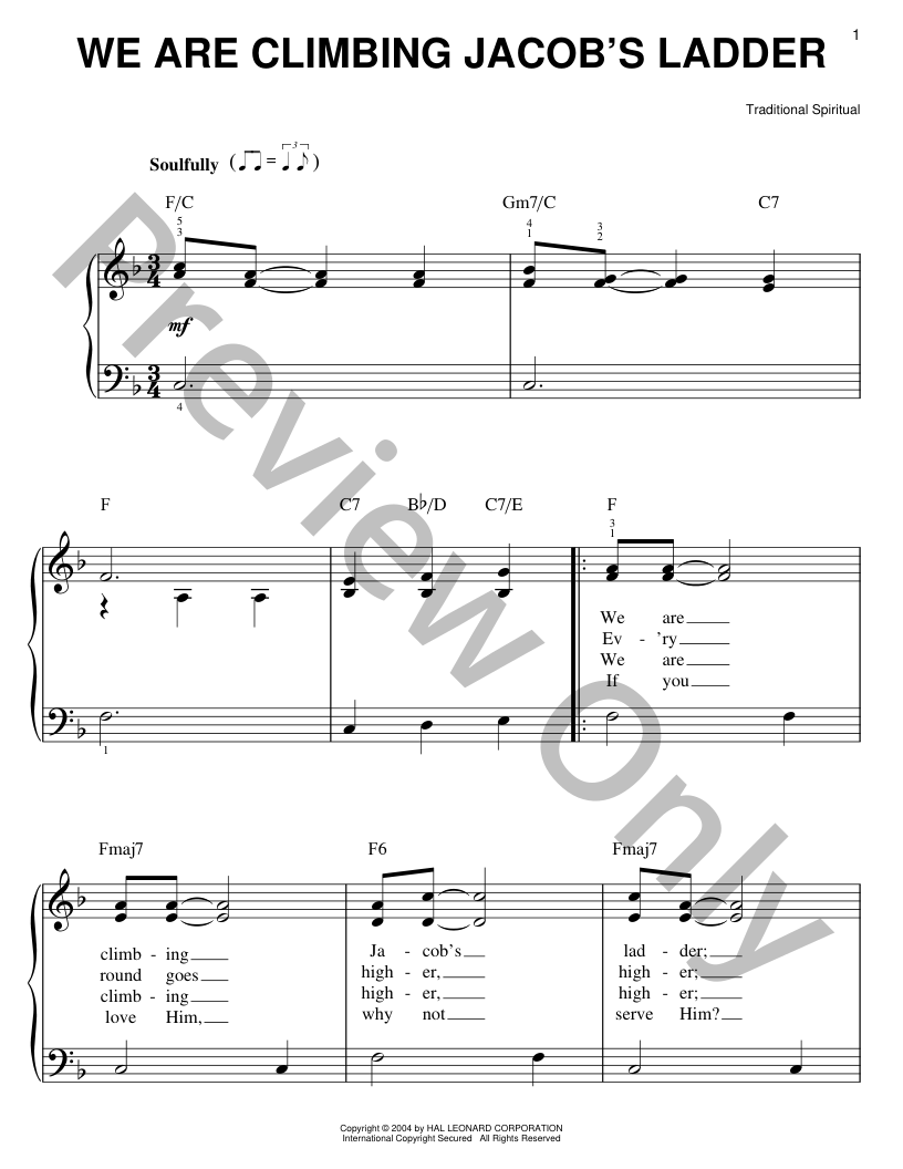 We Are Climbing Jacob's Ladder Piano Sheet Music | J.W. Pepper