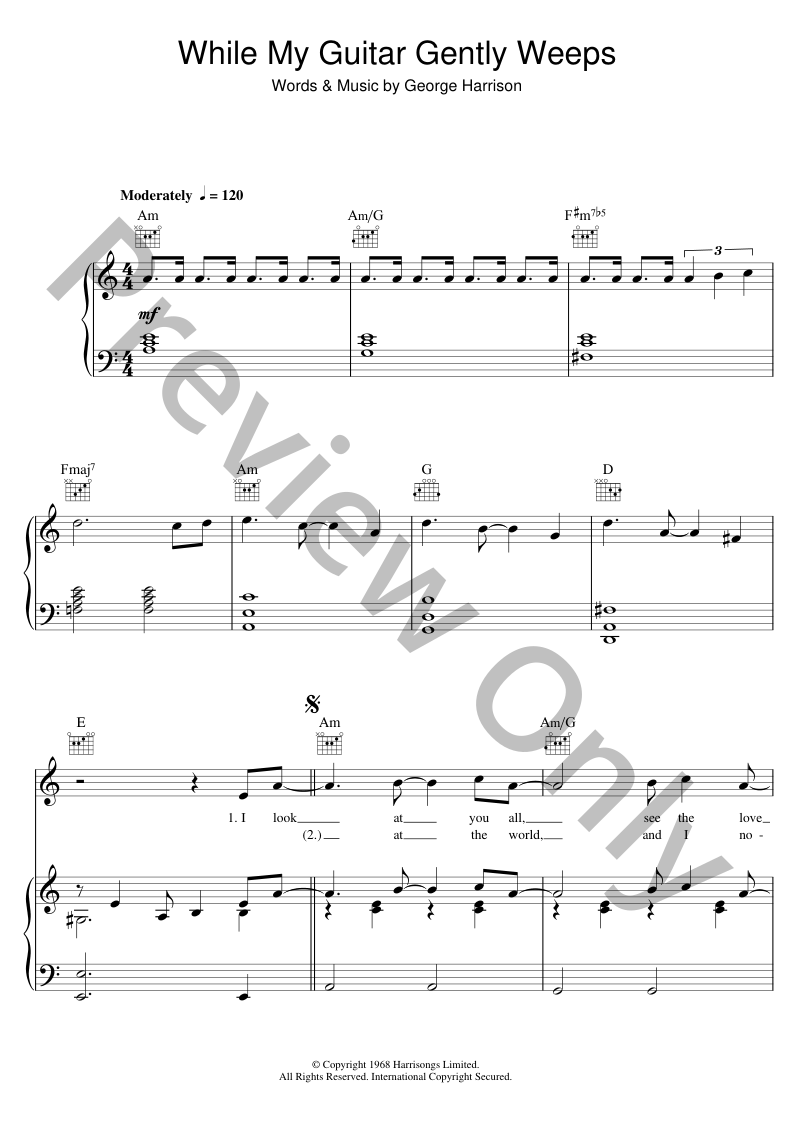 While My Guitar Gently Weeps | J.W. Pepper