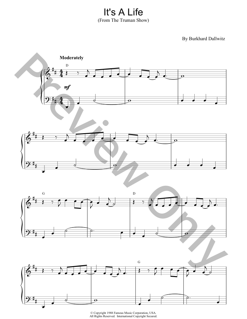It's a Life Piano Sheet Music | J.W. Pepper