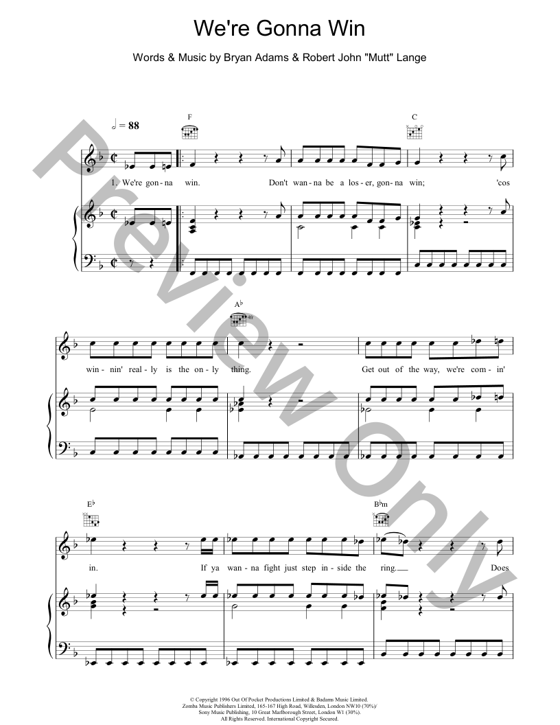 We're Gonna Win P/V/G Sheet Music | J.W. Pepper