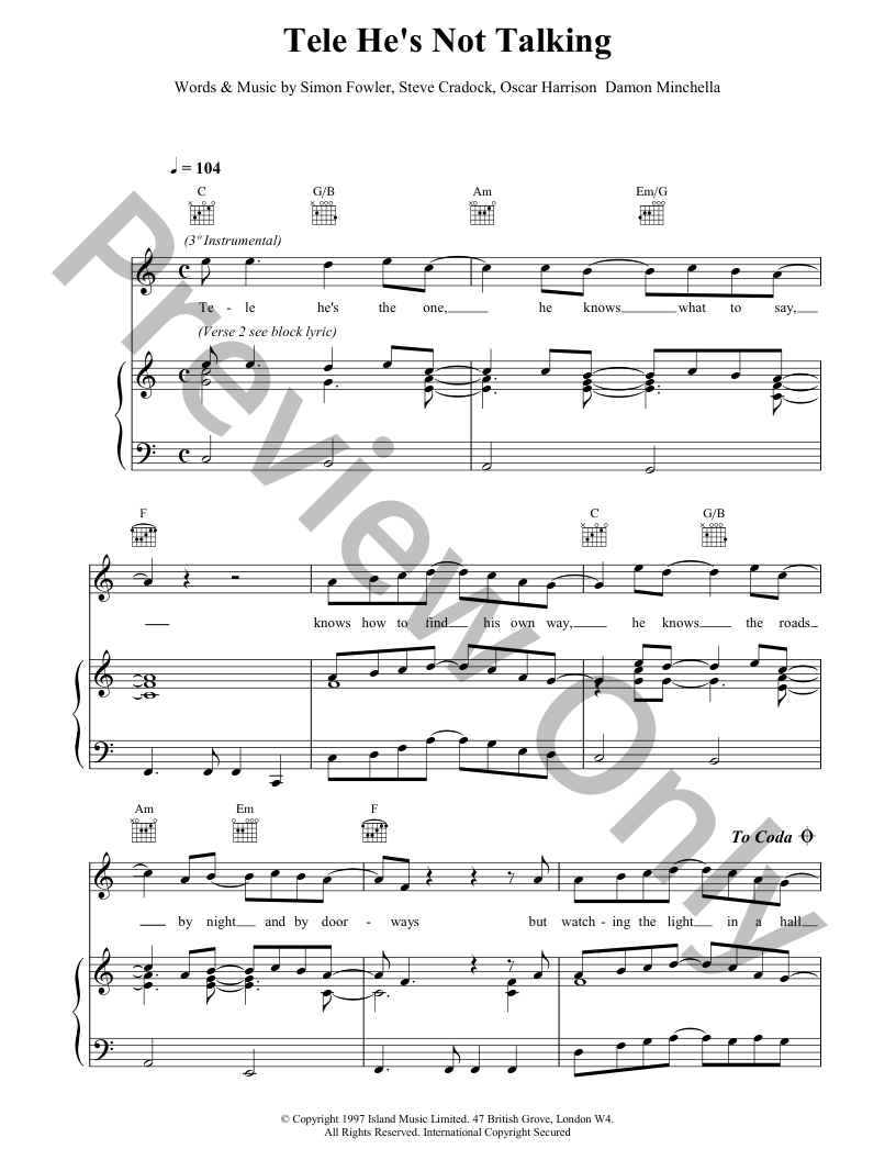 Tele He's Not Talking | J.W. Pepper