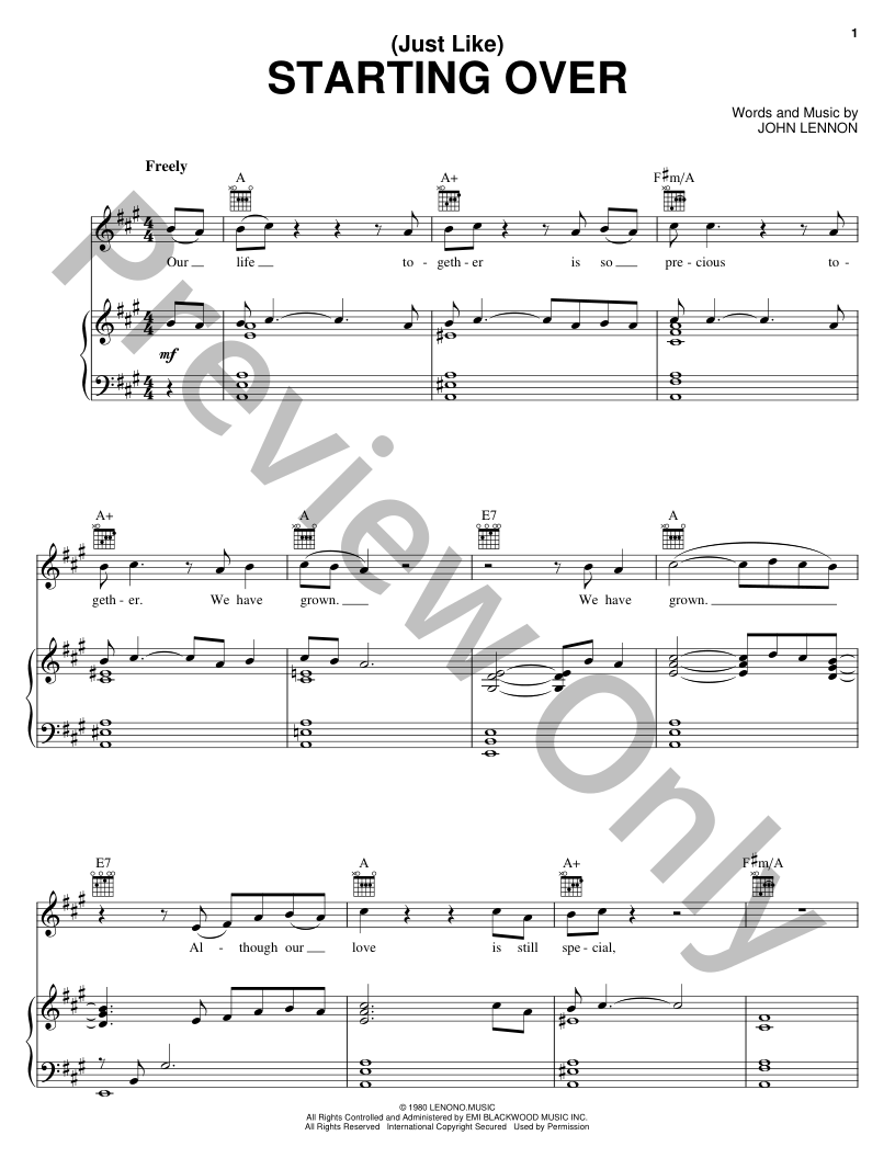 (Just Like) Starting Over | J.W. Pepper