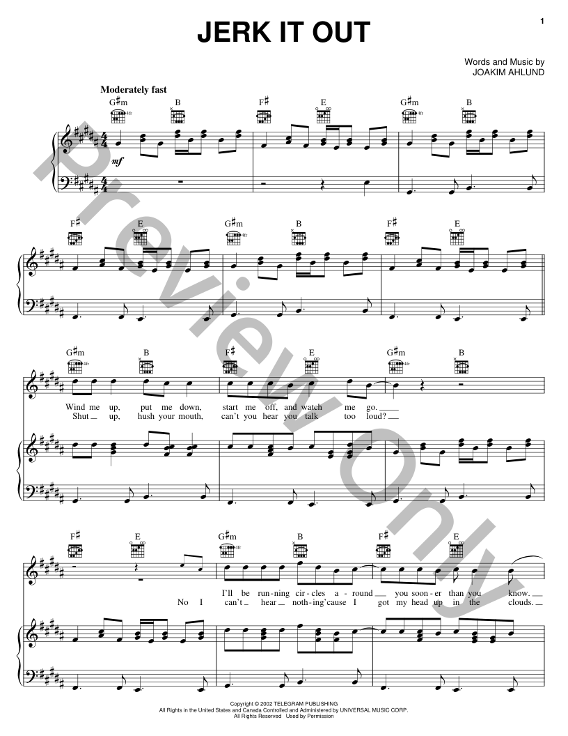 Jerk It Out P/V/G Sheet Music | J.W. Pepper