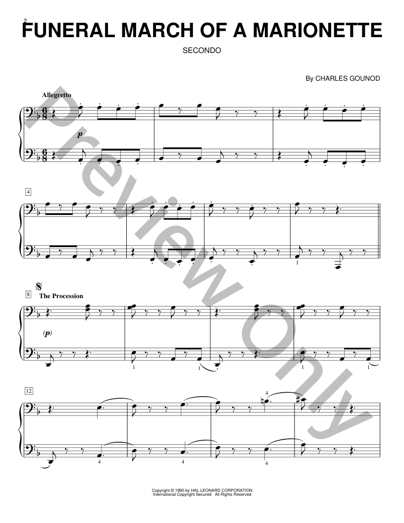 Funeral March of a Marionette Piano Sheet Music | J.W. Pepper