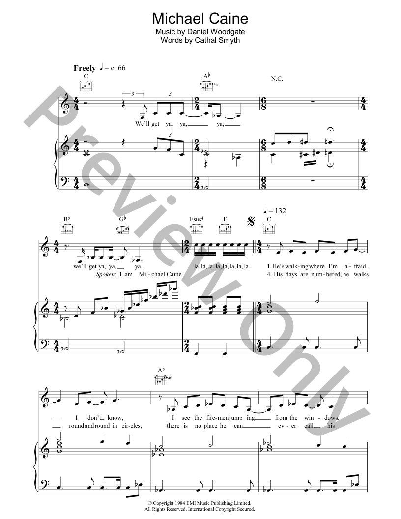 Michael Caine P/V/G Sheet Music | J.W. Pepper