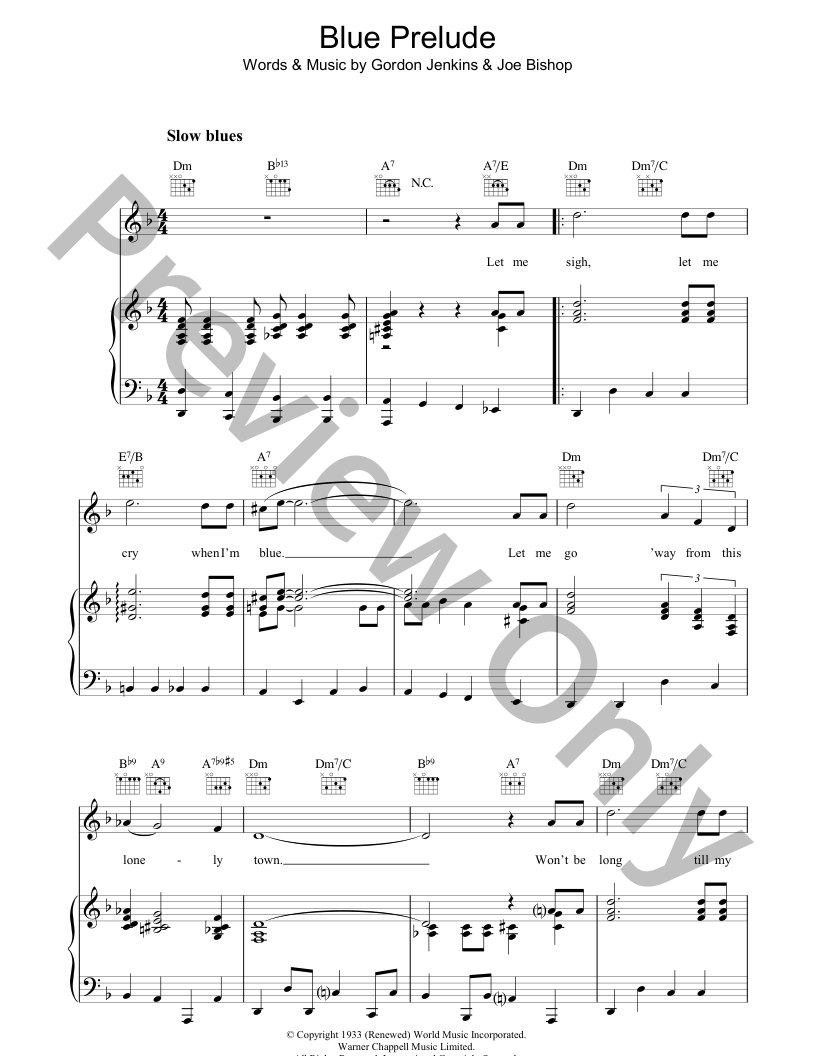 Blue Prelude P/V/G Sheet Music | J.W. Pepper