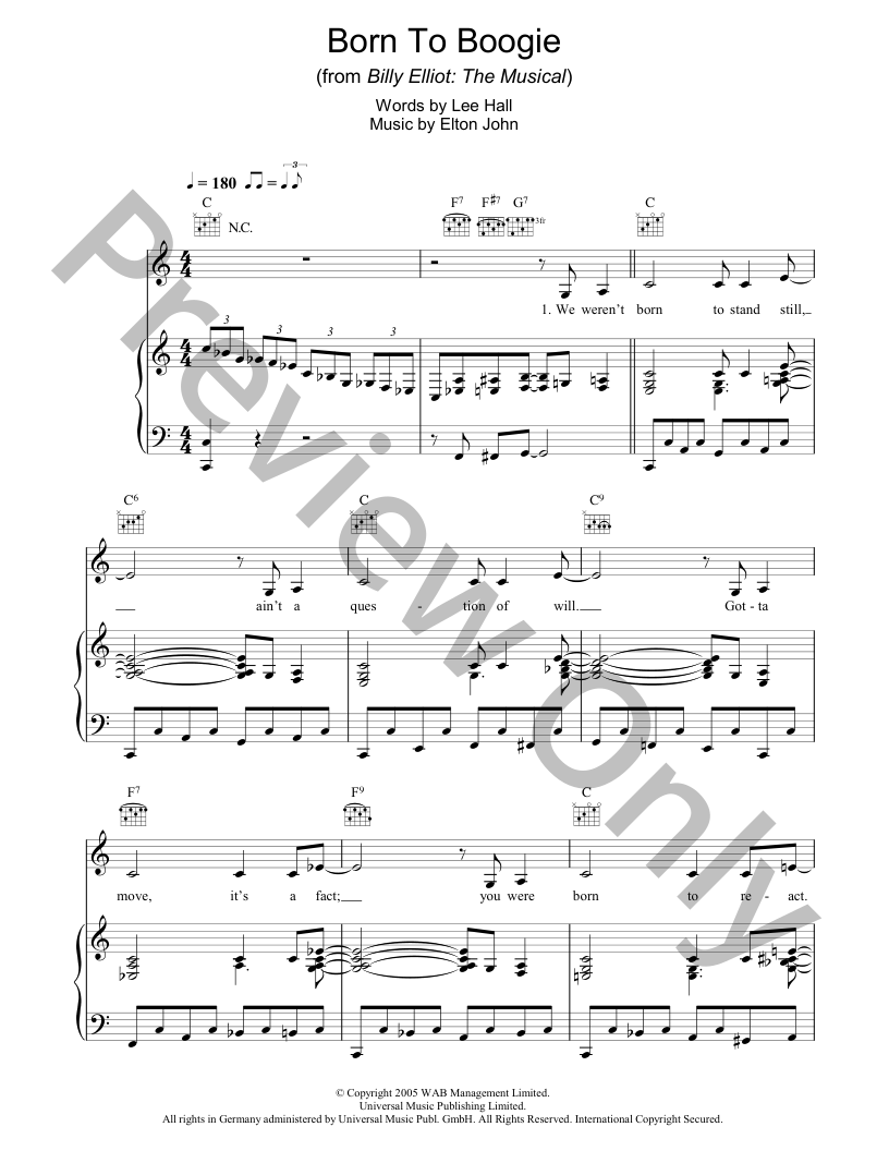 Born to Boogie P/V/G Sheet Music | J.W. Pepper