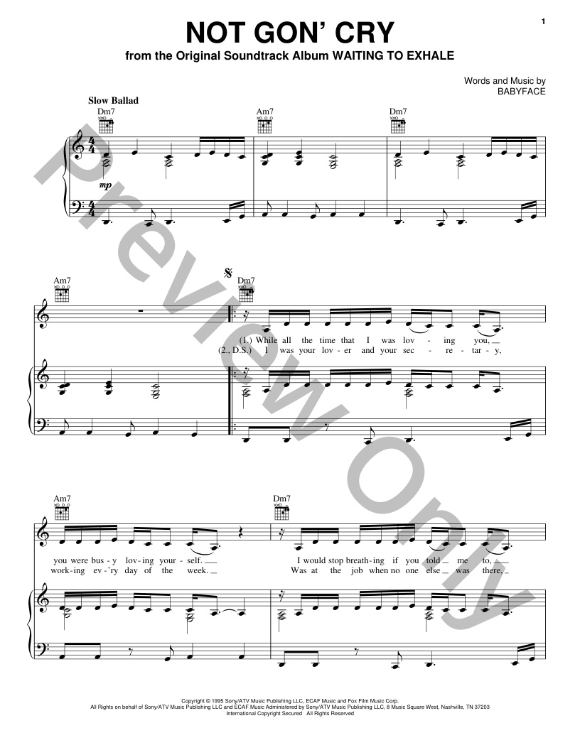 Not Gon Cry | J.W. Pepper