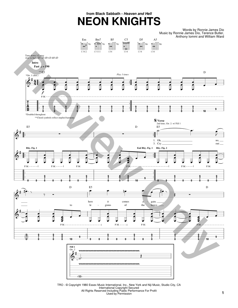 Neon Knights | J.W. Pepper