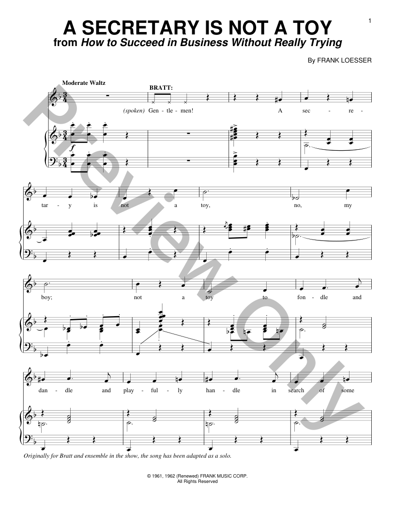 Secretary Is Not a Toy | J.W. Pepper