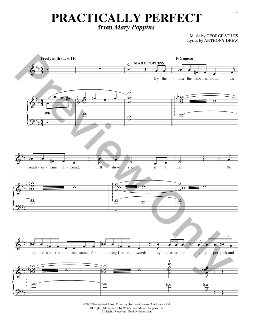 Practically Perfect P/V/G Sheet Music | J.W. Pepper