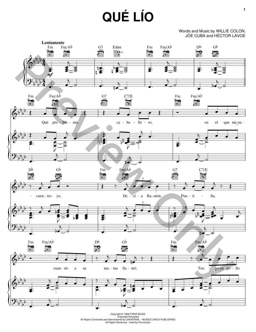 Que Lio | J.W. Pepper