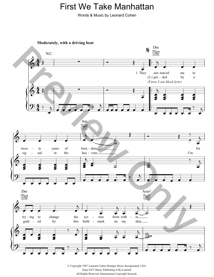 First We Take Manhattan P/V/G Sheet Music | J.W. Pepper