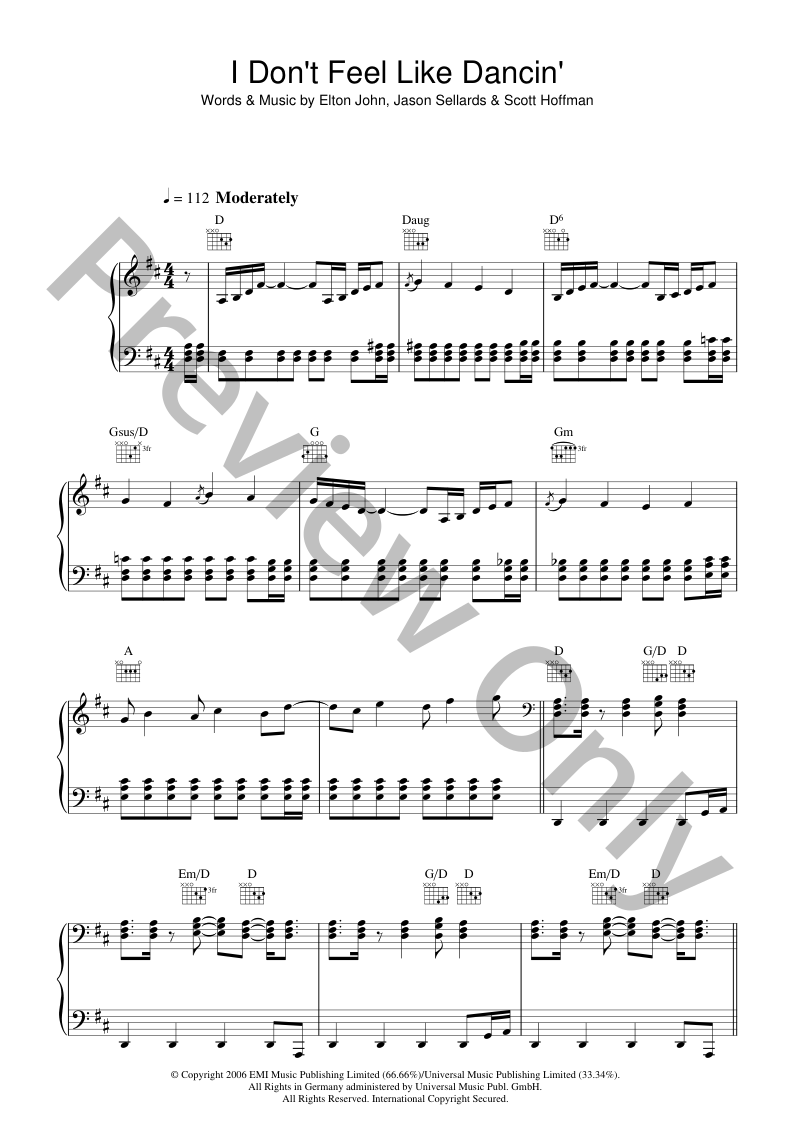 Don't Feel Like Dancing | J.W. Pepper