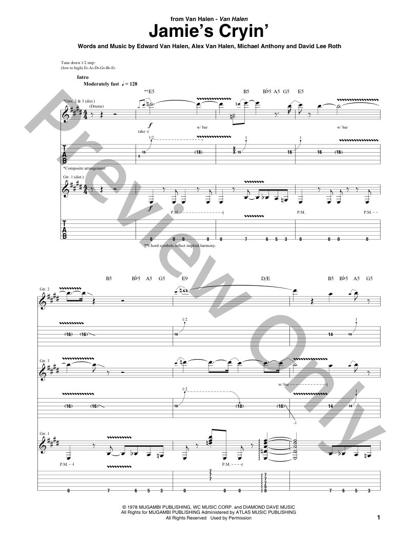 Jamie's Crying Guitar/Fretted Sheet Music | J.W. Pepper