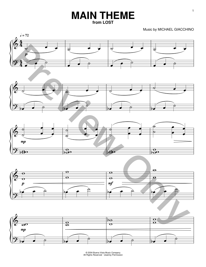 Lost End Credits Piano Sheet Music | J.W. Pepper