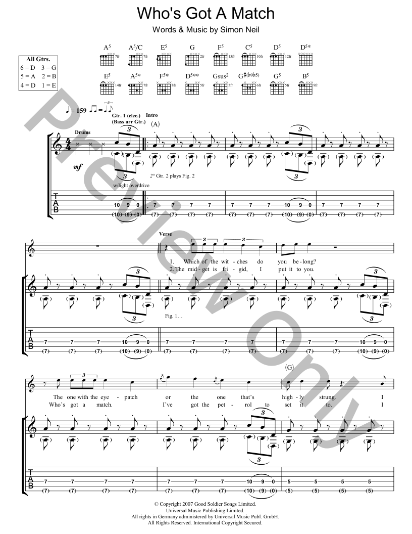 Who's Got a Match Guitar/Fretted Sheet Music | J.W. Pepper