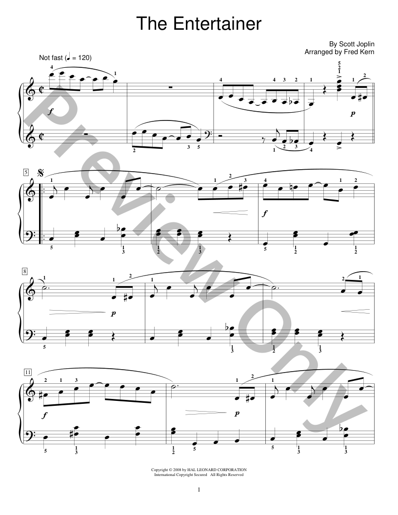 The Entertainer Piano Sheet Music | J.W. Pepper