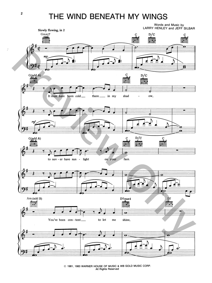 Wind Beneath My Wings | J.W. Pepper