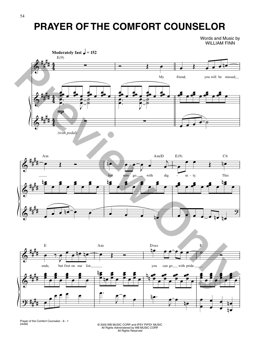 Prayer of the Comfort Counselor P/V/G Sheet Music | J.W. Pepper