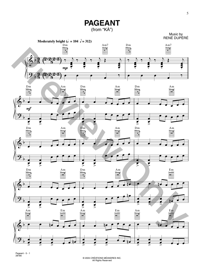 Pageant P/V/G Sheet Music | J.W. Pepper