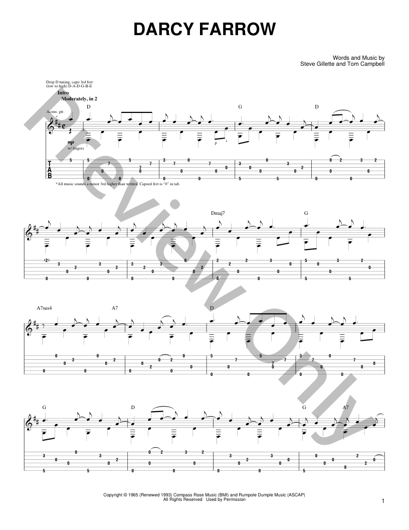 Darcy Farrow Guitar/Fretted Sheet Music | J.W. Pepper