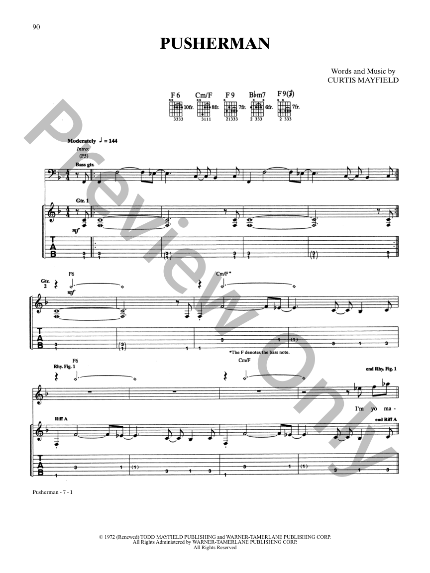Pusher Man Guitar/Fretted Sheet Music | J.W. Pepper