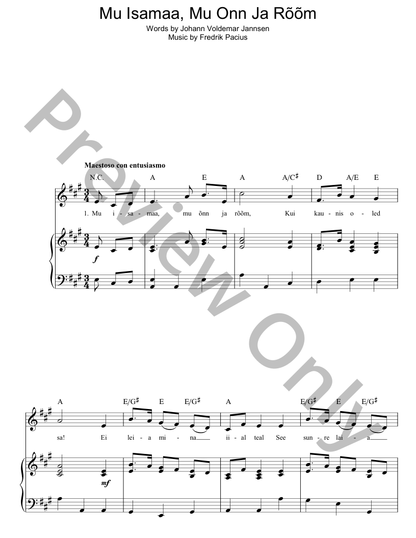 Mu Isamaa Mu Onn Ja Room | J.W. Pepper