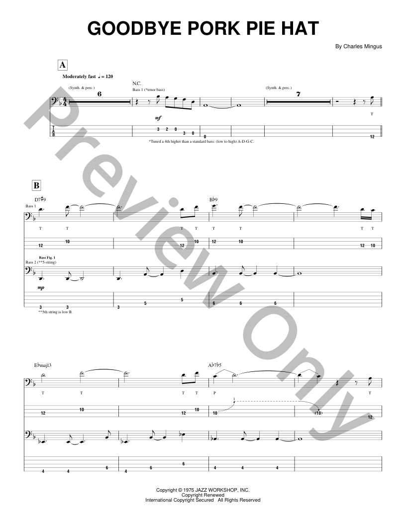 Goodbye Pork Pie Hat | J.W. Pepper