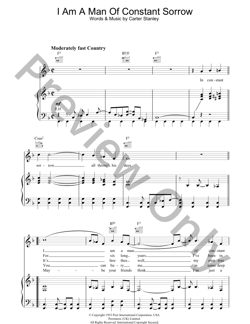 I Am a Man of Constant Sorrow | J.W. Pepper