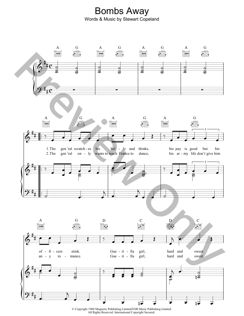 Bombs Away P/V/G Sheet Music | J.W. Pepper
