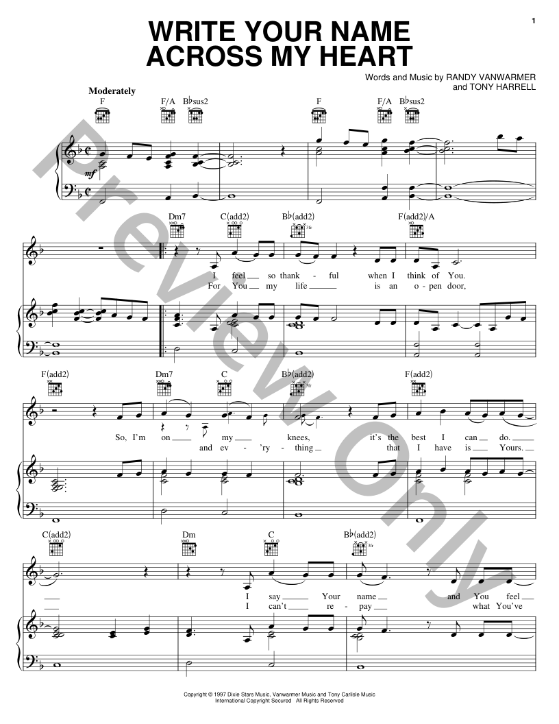 Write Your Name Across My Heart | J.W. Pepper