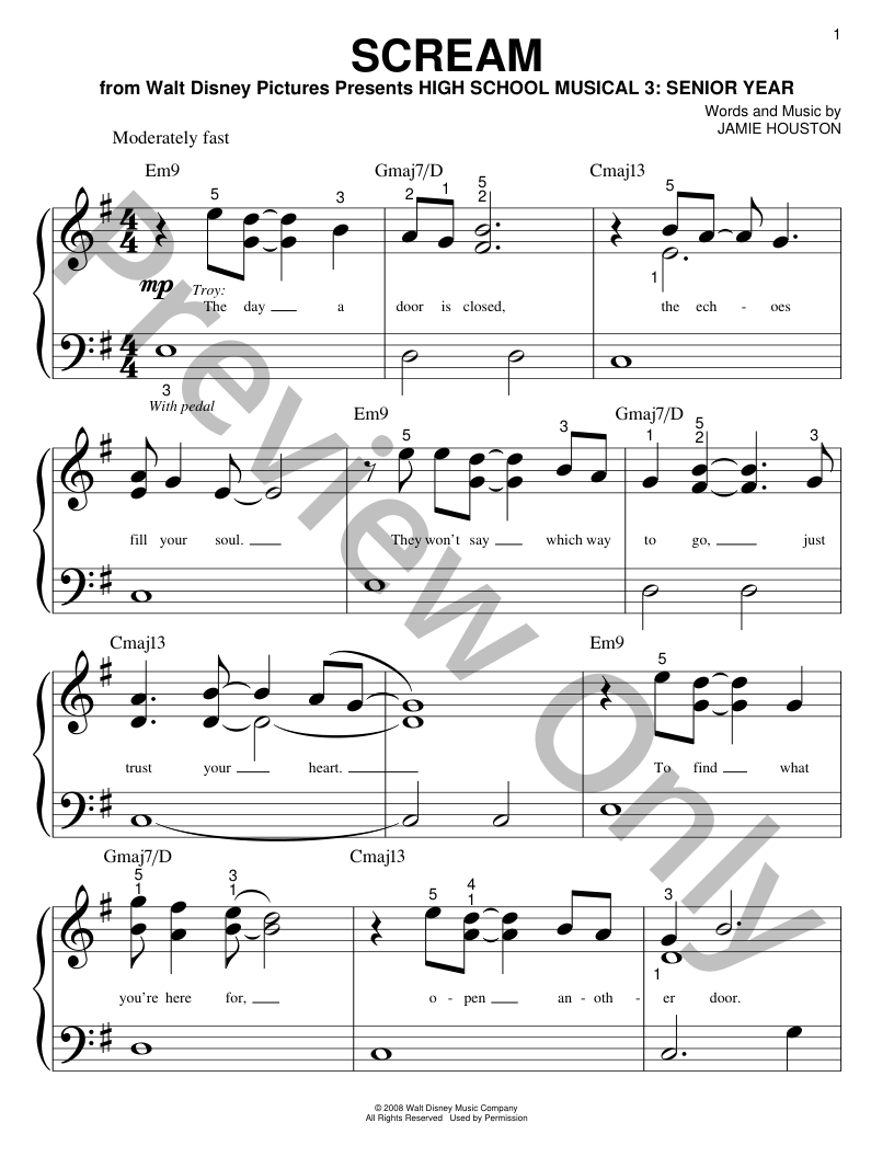 Scream Big Note Piano Sheet Music | J.W. Pepper