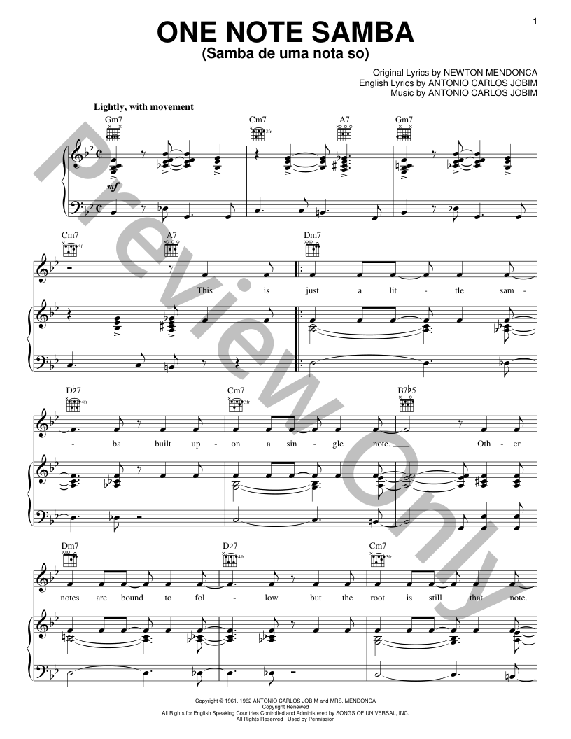 One Note Samba | J.W. Pepper