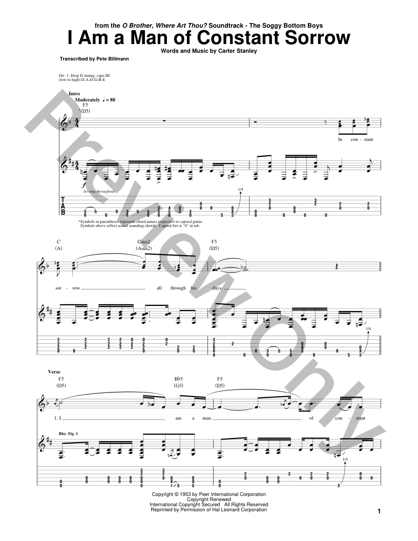 I Am a Man of Constant Sorrow | J.W. Pepper