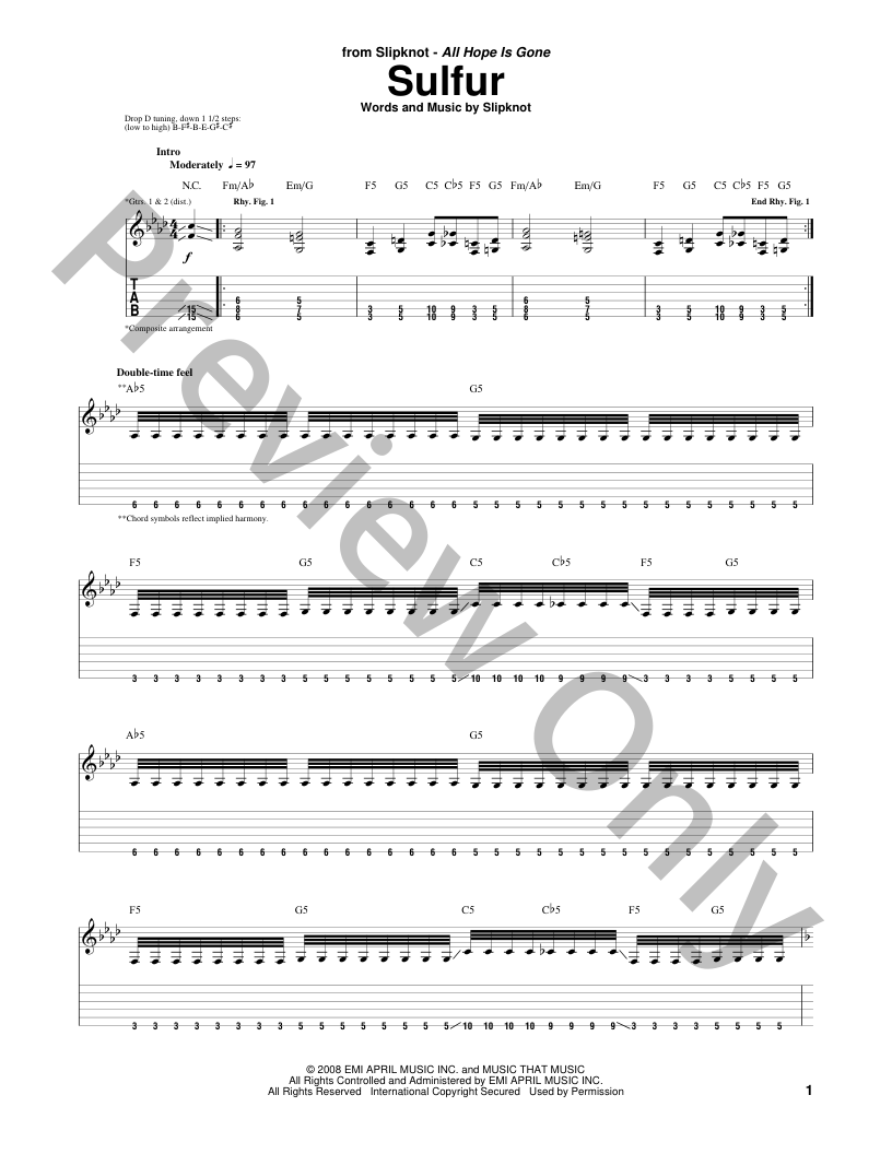 Sulfur Guitar/Fretted Sheet Music | J.W. Pepper