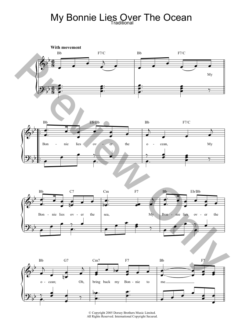 My Bonnie Lies over the Ocean | J.W. Pepper