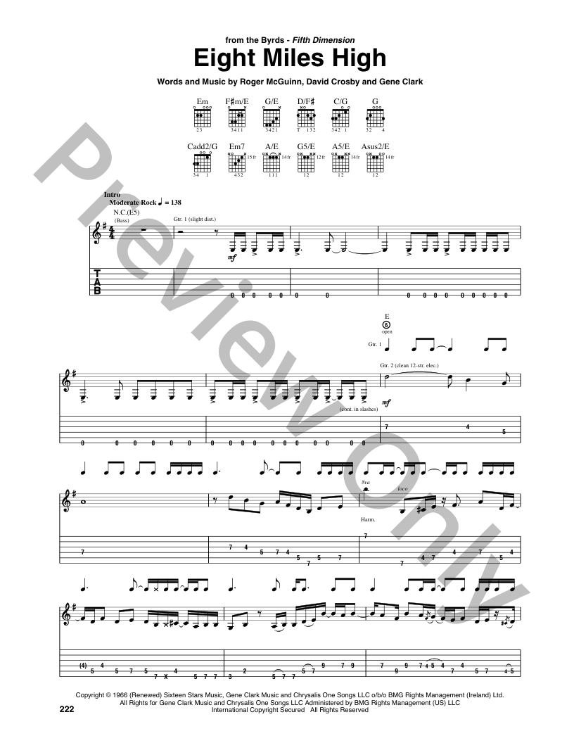 Eight Miles High Guitar/Fretted Sheet Music | J.W. Pepper