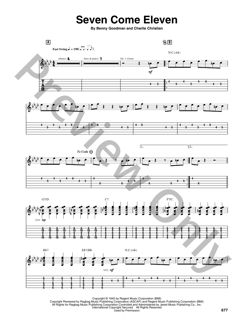 Seven Come Eleven Guitar/Fretted Sheet Music | J.W. Pepper