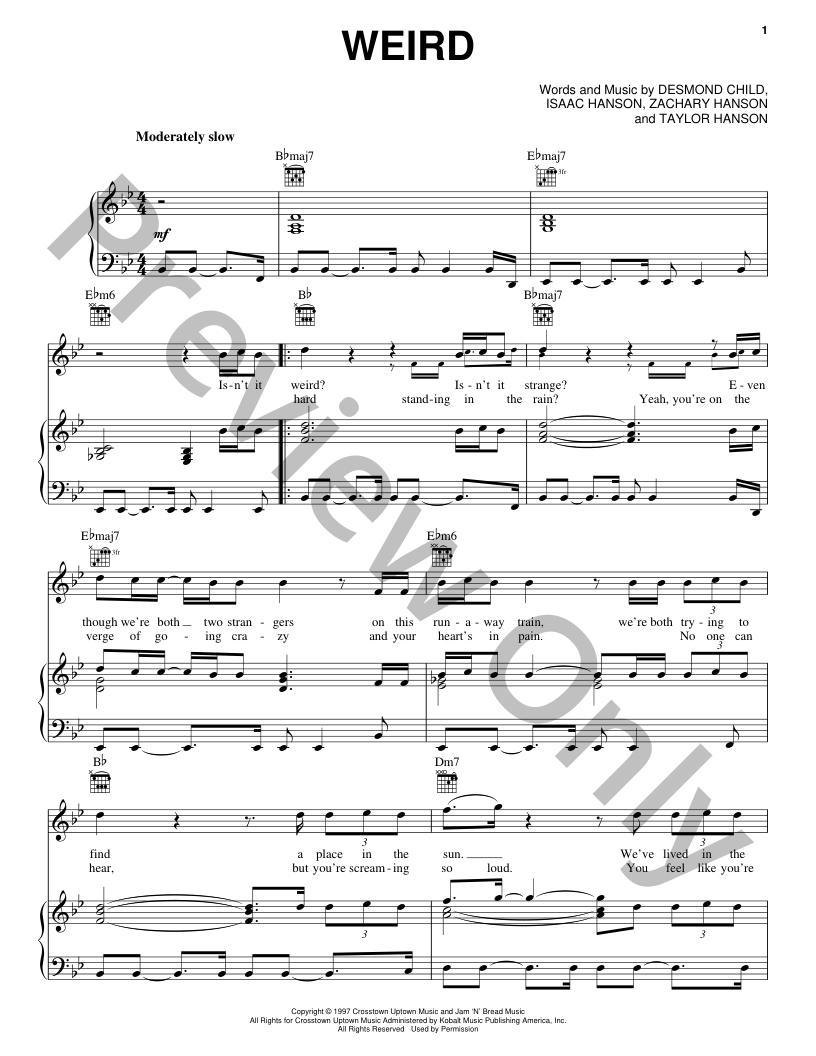 Weird P/V/G Sheet Music | J.W. Pepper