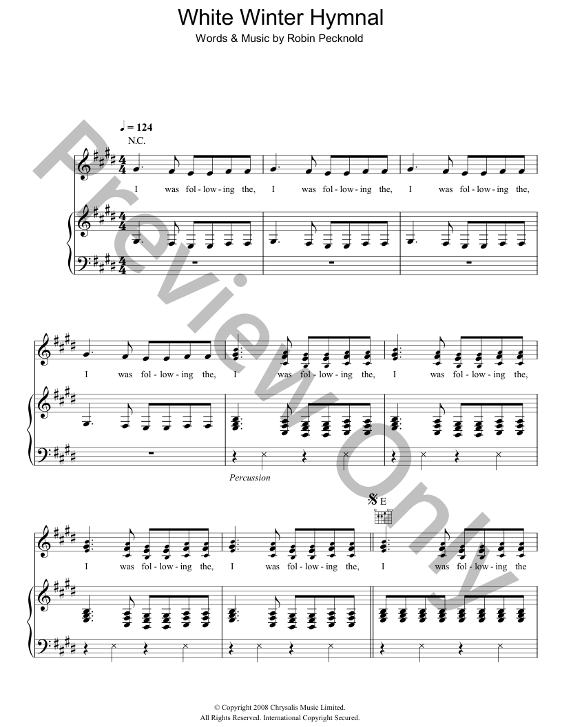 White Winter Hymnal P/V/G Sheet Music | J.W. Pepper
