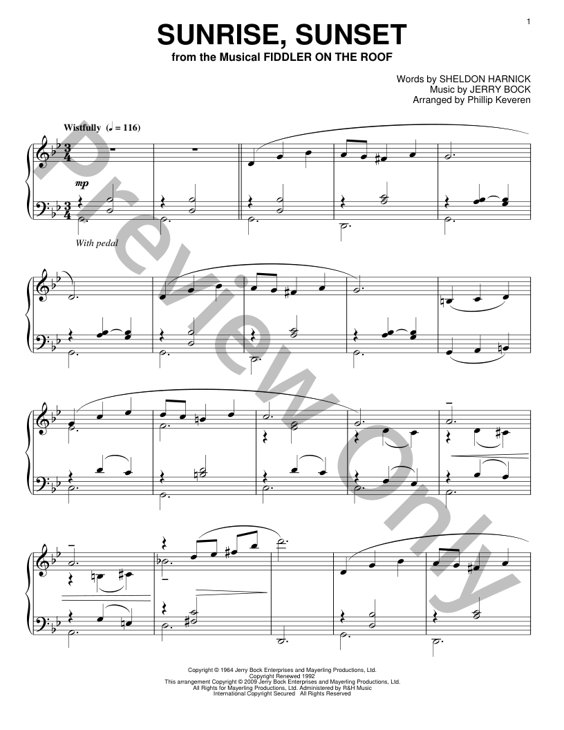 Sunrise Sunset | J.W. Pepper