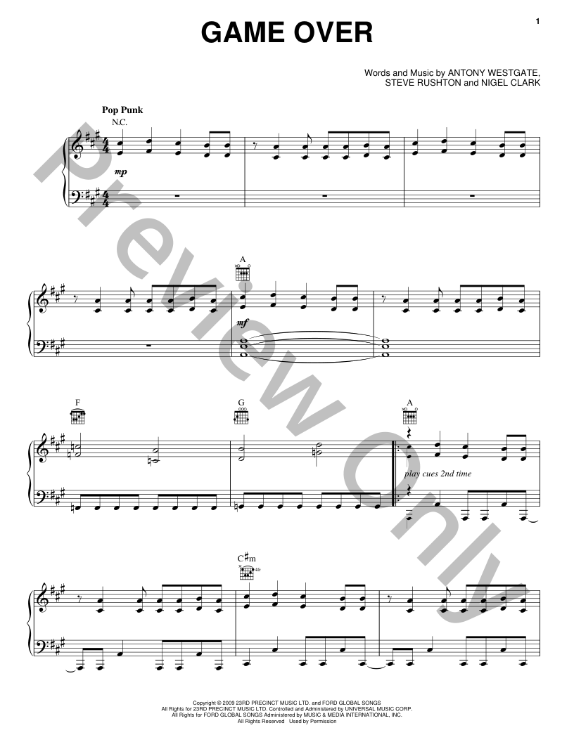 Game over P/V/G Sheet Music | J.W. Pepper