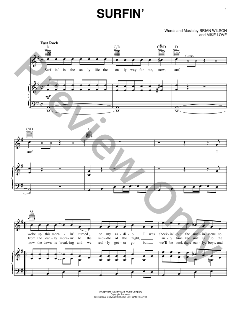 Surfing P/V/G Sheet Music | J.W. Pepper