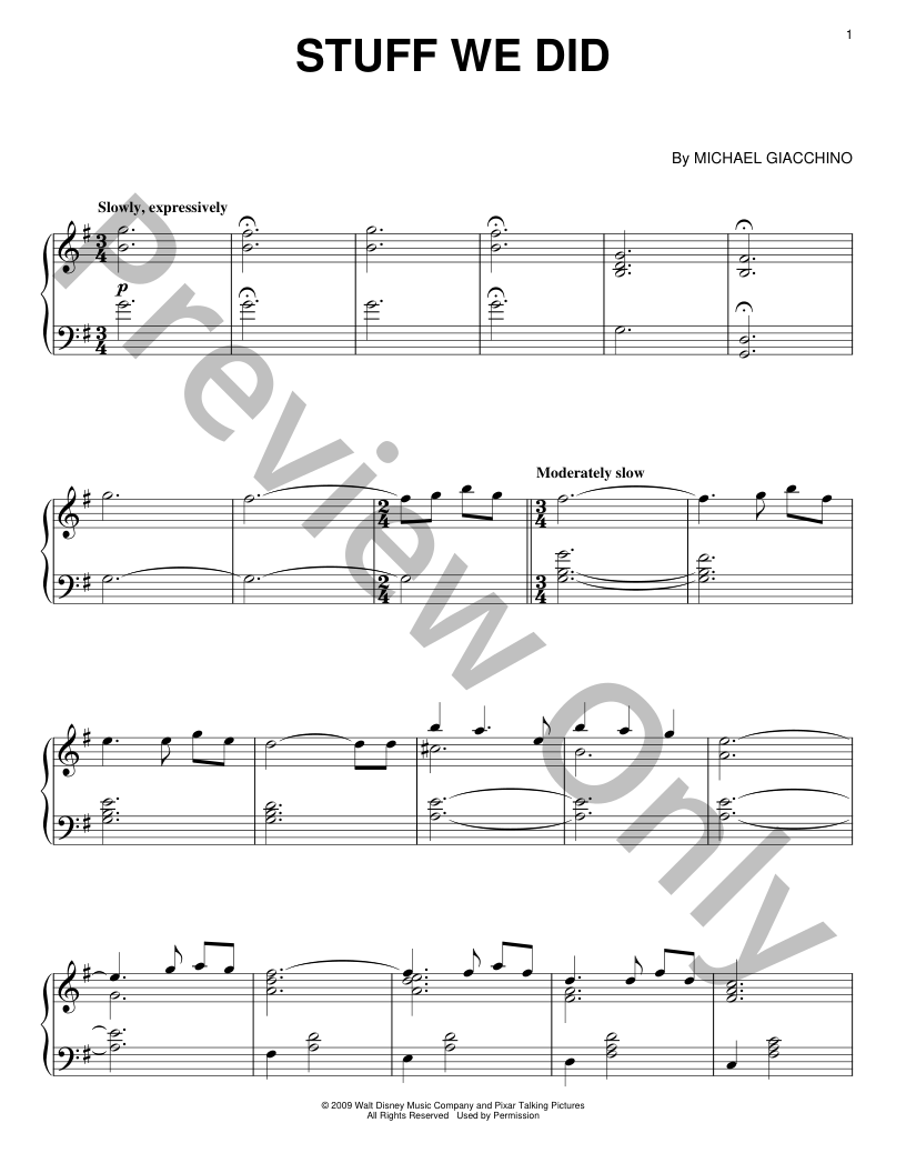 Stuff We Did Piano Sheet Music | J.W. Pepper